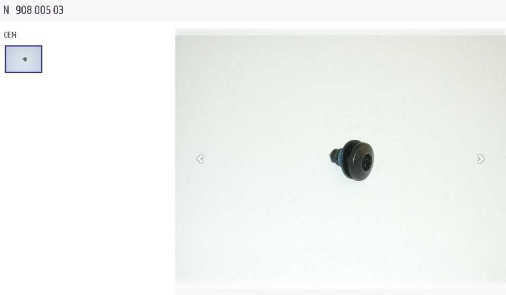 Van Parts Direct VW Front Door Lock Screw N90800503| Genuine VW ...