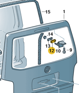Van Parts Direct Transporter 2003 On Tailgate Hinge Reinforcement | Genuine VW Commercial Parts
