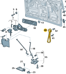 Van Parts Direct VW Transporter Tailgate Pull Loop (Satin Black) | Genuine VW Commercial Parts