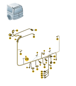 Van Parts Direct VW Transporter 2016 - 2019 Tailgate Cable Set | Genuine VW Commercial Parts
