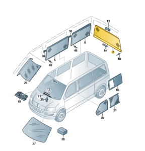 Van Parts Direct VW California 2020 Onwards Rear Window Roller Blind | Genuine VW Commercial Parts