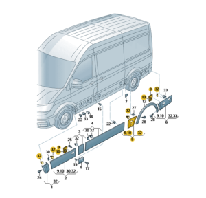 Van Parts Direct VW Crafter 2017 Onwards N/S Strip | Genuine VW Commercial Parts