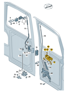 Van Parts Direct VW Transporter 2020 Onwards Barn Door Handle with Microswitch | Genuine VW ...